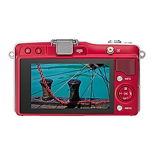 Olympus E-PM2 Mirrorless Digital Camera with 14-42mm Lens (Red) (Old Model)