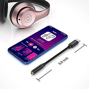 Yinker USB C to 3.5mm Female Headphone Jack Adapter【1 Pack】,Type C to Aux Audio Dongle Cable Cord