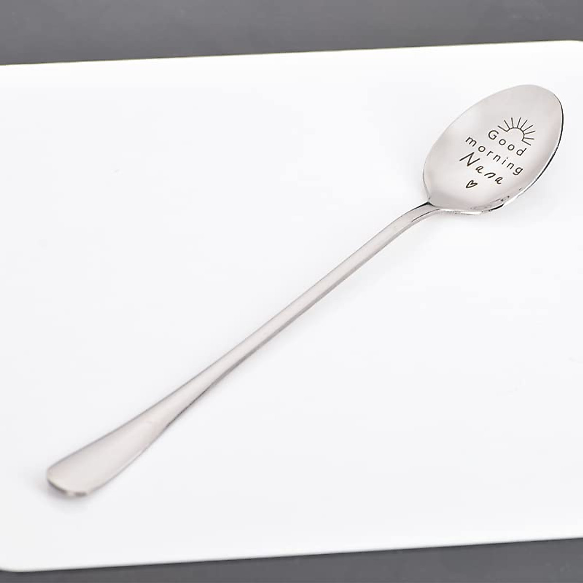 Good Morning Nana Spoon Gifts from Granddaughter Grandson Grandma Coffee Tea Spoons Gift for Nana Mothdays Day Birthday Gifts for Grandma Granny Nana Engraved Spoons