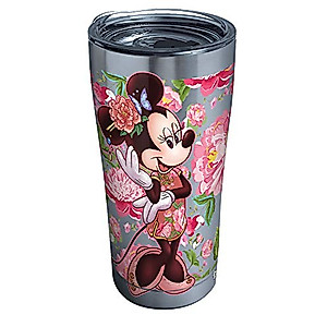 Tervis Triple Walled Disney - Minnie Mouse Floral Insulated Tumbler Cup Keeps Drinks Cold & Hot, 20oz, Stainless Steel