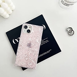 Cocomii Square iPhone 11 Case - Square Pearl Glitter - Slim - Lightweight - Glossy - Sturdy TPU Silicone - Mother-Of-Pearl Seashell - Luxury Aesthetic Cover Compatible with Apple iPhone 11 6.1" (Pink)