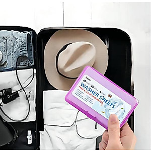 Enyur Unscented Travel Laundry Detergent Sheets/Concentrated Travel Laundry Soap/Travel Size Detergent Fragrance Free 32 Loads / 1 Pack