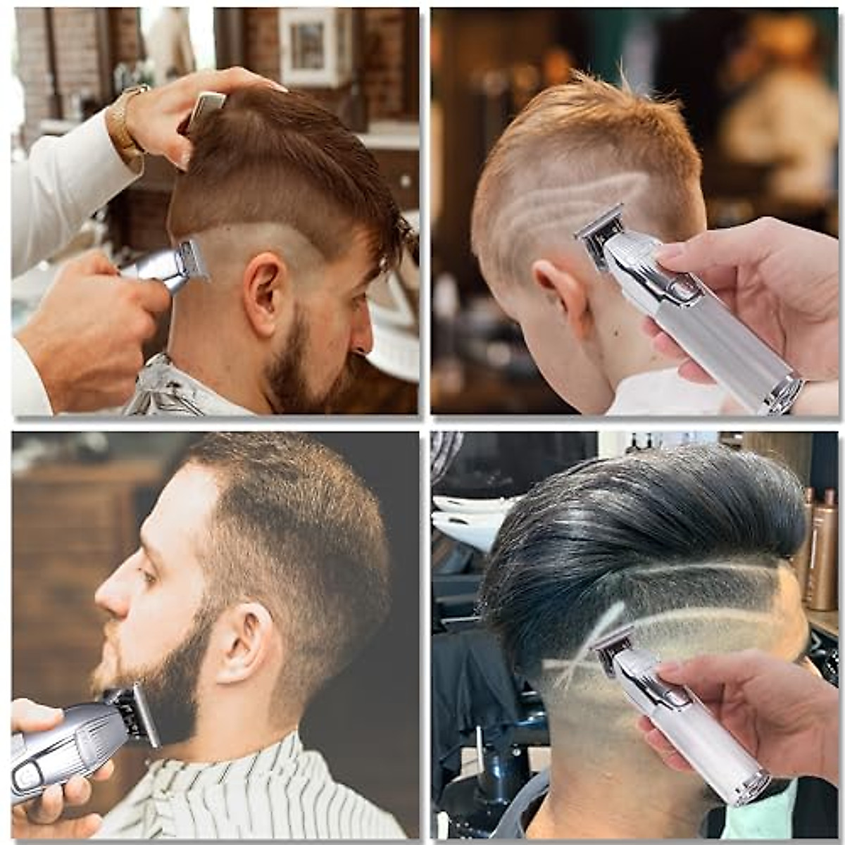 Kemei 0mm Baldheaded Hair Clippers for Men Professional Cordless Hair Trimmer Beard Trimmer with T Blade Zero Gapped Rechargeable Grooming Kit