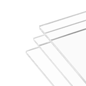 KAITELA 12" x 12" Clear Acrylic Sheet 1/4 inch Thick (6mm) Cast Plexiglass Square Sheets for Signage, Craft, Display Projects, Laser Cutting, Engrave