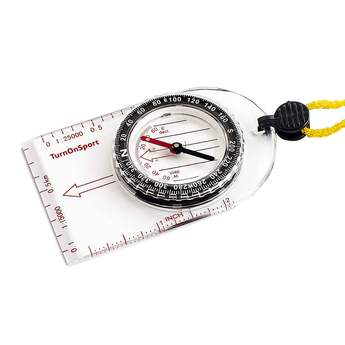 Boy Scout Hiking Compass TurnOnSport | Orienteering Compass for Kids Map Navigation - Small Survival Compass - Waterproof & Lightweight Small Survival Compass - Mini Camping Compass - Kids Camping Kit