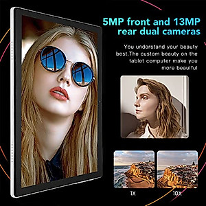 VINGVO 10 Inch Tablet, Tablet PC Dual Camera IPS Octa Core for Office (Silver)