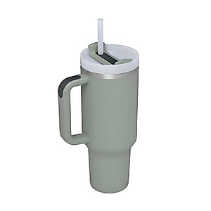 Ruihualexi Adventure Quencher Travel Tumbler, 40 Oz Tumbler with Glass Cups with Lids and Straws, Stainless Steel Travel Mug Water Bottle Cup, Gifts for Women Men Him Her, Bay Leaf