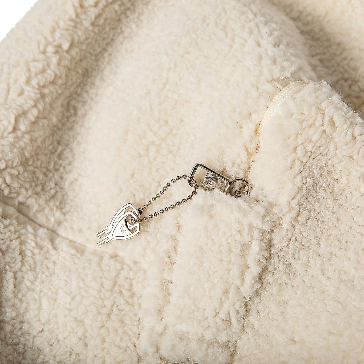 Flash Furniture Dillon Sherpa Bean Bag Chair, Classic Refillable Bean Bag Chair for Kids and Teens, Small, Natural