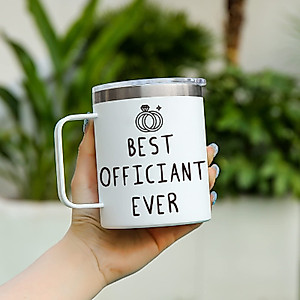 ARYDGELL Wedding Officiant Gift Coffee Mug, Gift From Bride & Groom, Thank You Gift for Wedding Officiant, 12oz Officiant Mug Best Officiant Ever Coffee Mug from Couple(White)