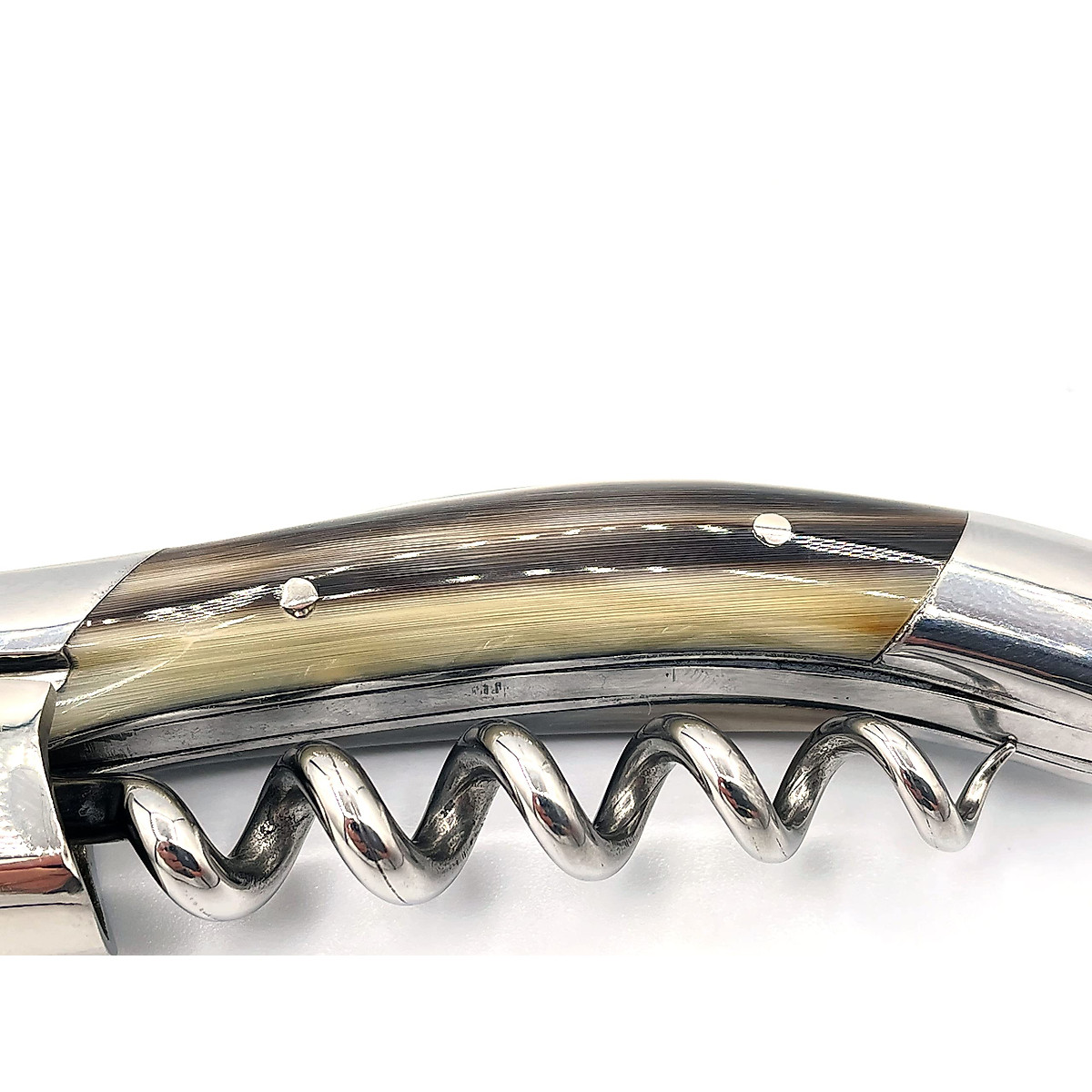 Laguiole En Aubrac Sommelier No 9 DeLuxe Waiter's Corkscrew, Solid Horn Handle, Wine Opener With Foil Cutter & Bottle Opener | Special Crafting Along The Luxury Corkscrew
