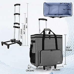 CURMIO PC Carrying Case on Wheels, Desktop Travel Bag with Detachable Trolley for PC Tower, Keyboard and Mouse, Gray (Bag Only, Patented Design)