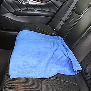 Lusaya Multipurpose Microfiber Towel,Professional Grade car wash Towels ( 2 Pieces 27.5 x 65 ) , Super Absorbent Microfiber Car Towel, for Car, Truck, Locomotive, Yacht，Special Motor Vehicle(Blue, 2)