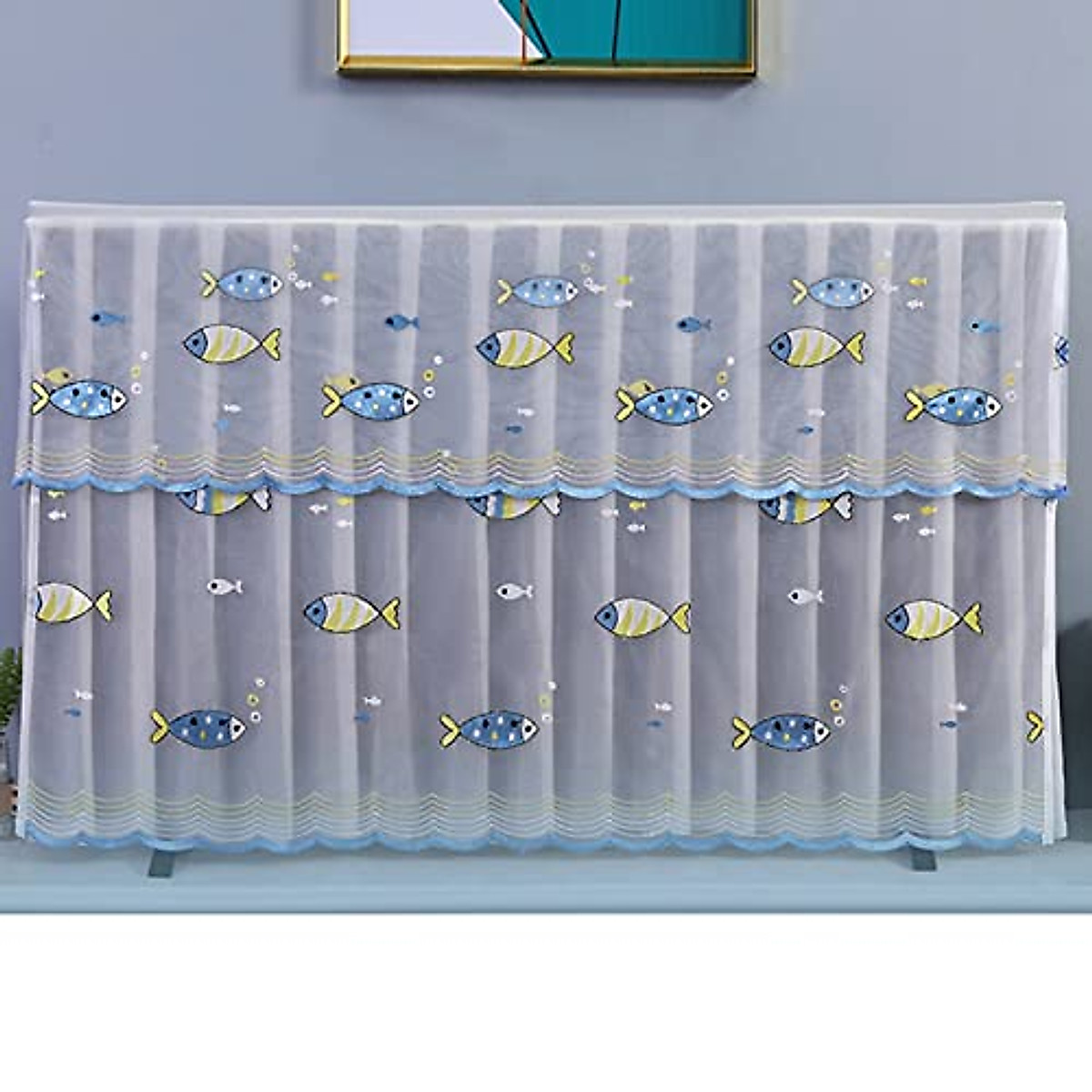 YIJIAFEIFEI Dust Cover with Openable Front Flap LCD TV Display Dust Cover Decorative Paintings Lace TV Cover for Curved/Flat TV(Size:40 inch)