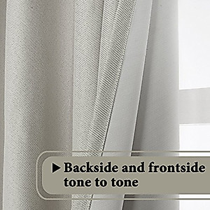 H.VERSAILTEX Wide Blackout Room Darkening Rich Quality of Textured Linen Patio Door Curtains Home Fashion Window Panel Drapes with 16 Grommets - Ivory - 100 inch Wide by 96 inch Long