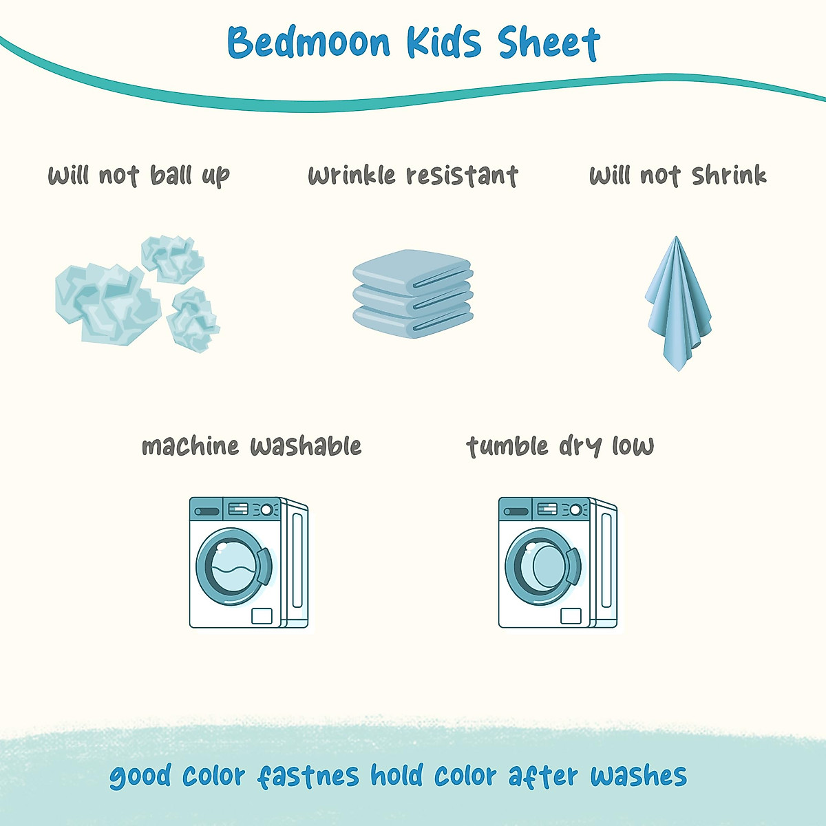 Bedmoon Boys Twin Sheets, Kids Car Truck Bed Sheet Set with Non-Slip Fitted Sheet, Boys Soft Microfiber Twin Sheets & Pillowcases, White