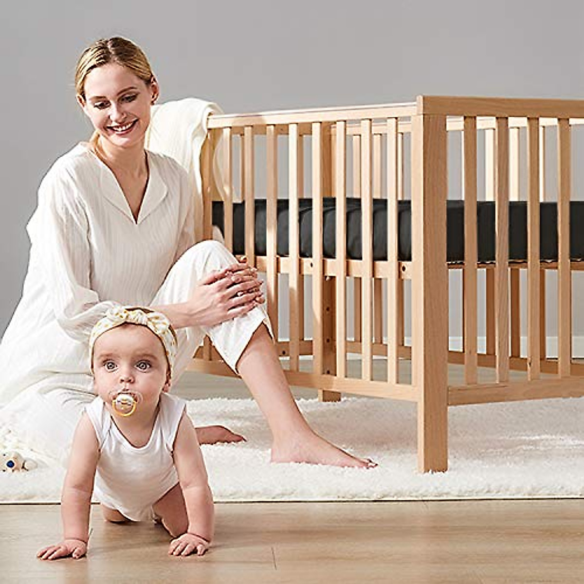 BEDSUM Microfiber 2 Pack Toddler Fitted Crib Sheets, Super Soft and Cozy Baby Sheets for Standard Crib and Toddler Mattresses, 28x52 Inches, Black