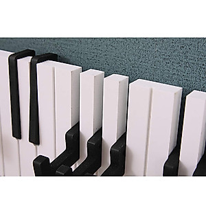 ARTIBETTER Heavy Duty Hook Coat Mounted- Piano Keys Multi Hook Coat Rack Modern, Unique, Space- Saving Coat Hanger for Coat Hat Towel Purse Robes Mudroom Bathroom Entryway 1pc (Blcak)