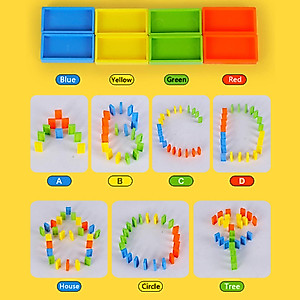 Tucimibo Dominoes Set Plastic STEAM Building and Stacking Bulk Toys Starter Kit Colorful Chain Reaction Toppling Blocks Educational Racing Tile Games 100 Pcs