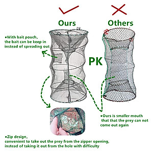 Fishing Bait Trap,2 Packs Crab Trap Minnow Trap Crawfish Trap Lobster Shrimp Collapsible Cast Net Fishing Nets Portable Folded Fishing Accessories,12.6X20.1inches