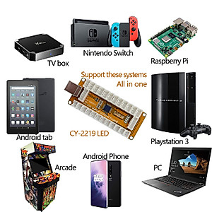 SJ@JX Arcade Game USB Encoder Zero Delay 2 Player Gamepad LED Button Joystick Controller for Nintendo Switch PC PS3 Retropie Raspberry Pi MAME