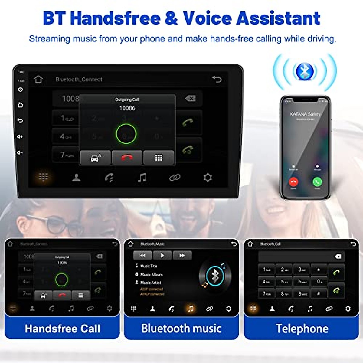 Double Din Android 11 Car Stereo Wireless Apple Carplay Android Auto【2G+32G】 Hikity 10.1 Inch Touch Screen Car Audio Receiver Bluetooth FM Radio GPS Navigation WiFi HiFi IPS Display + Backup Camera