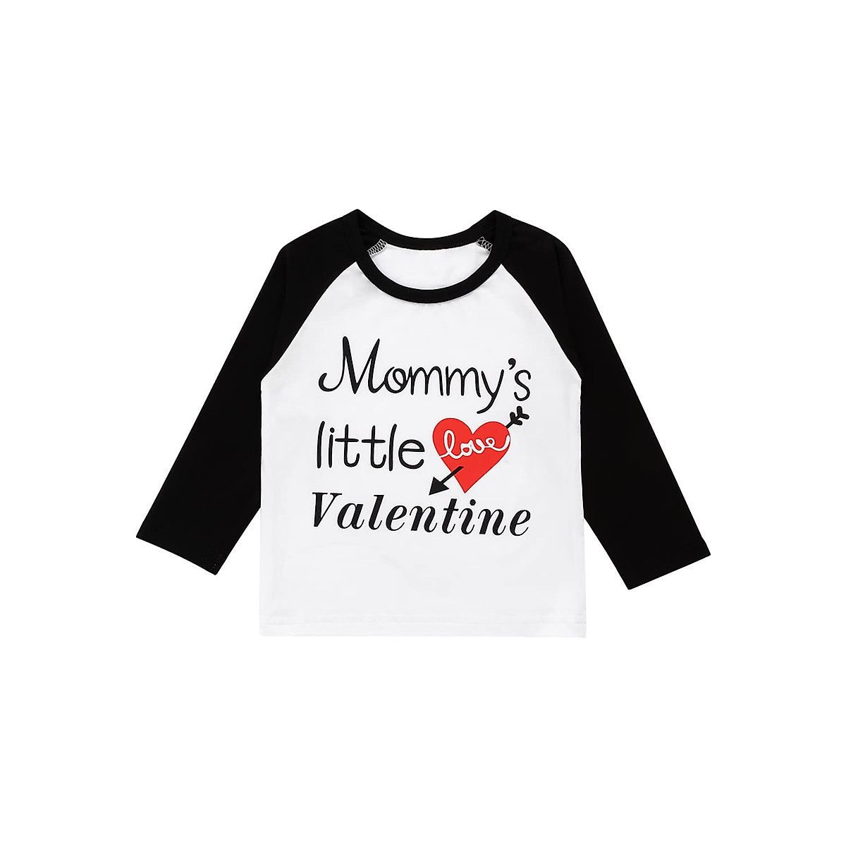 Yruiz Baby Boy's Mommy's Little Valentine Clothes Toddler Color Block Raglan Eleeves T-Shirt (US, Age, 6 Months, 12 Months, White)