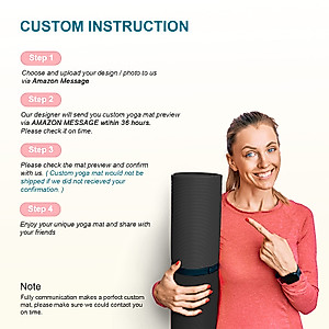 Custom Yoga Mat for Women & Men 2mm Non Slip Suede Eco Friendly Exercise Yoga Mat 72''x24'' 0.08 Inch Thick Yoga Theme Birthday Gift for Women Men Instructor (1 Image for Whole Area)
