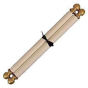 Blank Scroll 9x72" with wooden spindles-Oak, Black Walnut, Gold, Silver, Black