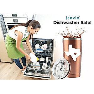 JENVIO Texas Gifts | Stainless Steel Travel Tumbler | with 2 Lids 2 Straws and Gift Box | Themed State Decor for Women Husband Sister Girlfriend Valentine's Day Gift (20 Ounce Rose Gold)