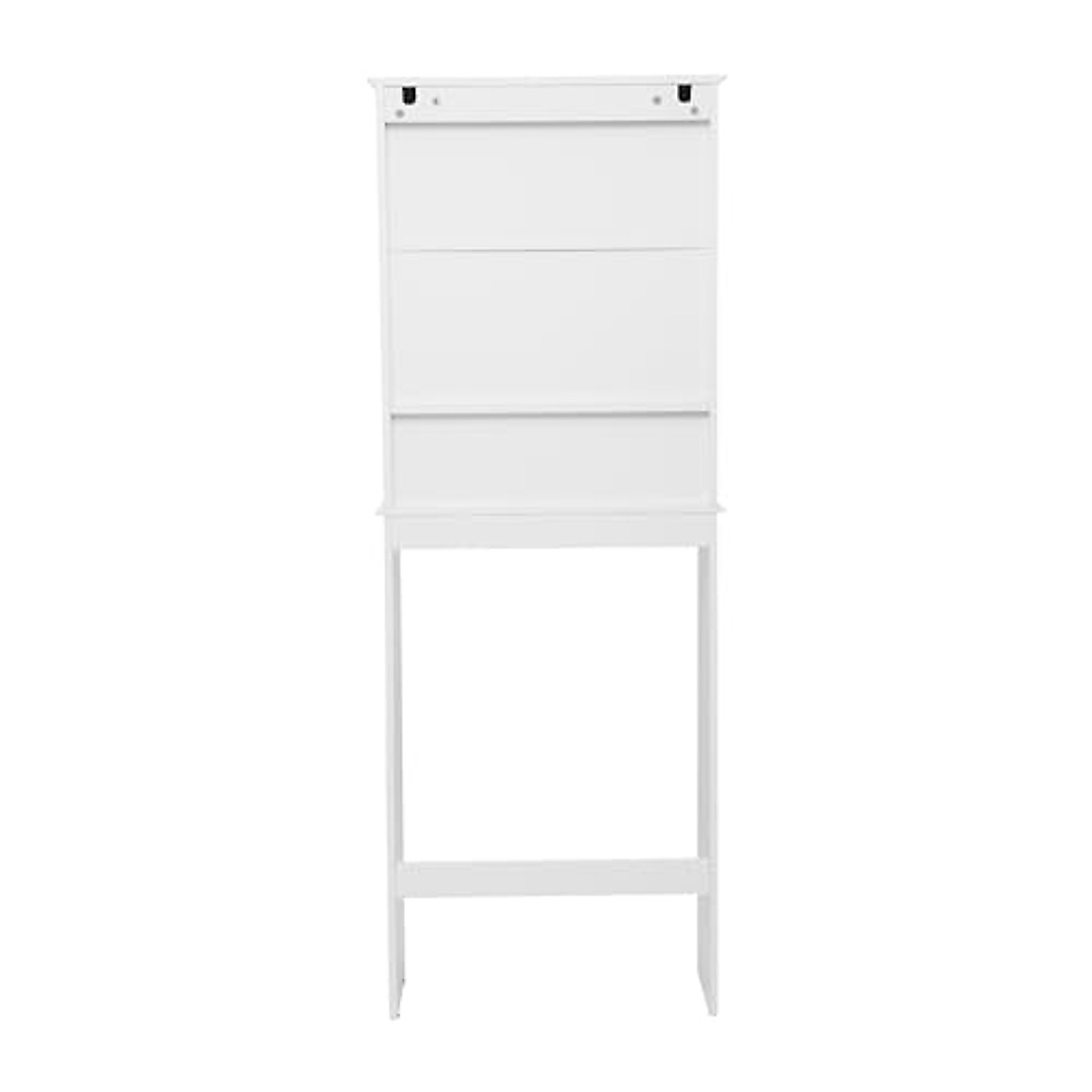 Flash Furniture Dune Farmhouse Over The Toilet Bathroom Storage Organizer with Magnetic Closure Doors, Adjustable Cabinet, Open Lower Shelf, Set of 1, White