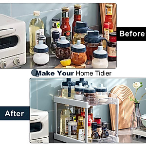 Under Sink Organizer, Bathroom Organizers & Storage, 2-Tier Organizer with Clear Sliding Baskets & Pull Out Drawer, Shelf Holder, Under Cabinet Storage for for Kitchen,Countertop,Office(Big Size)