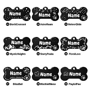 Pet Dog ID Tags Personalized Engraved Stainless Steel Custom Collar Charm Name Tags for Dog and cat, Available in Sizes Including Large Medium Small