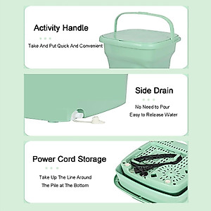 Portable Mini Washer, 25L Collapsible Washer with Drain Basket and Drain Compact Outdoor Washing Machine