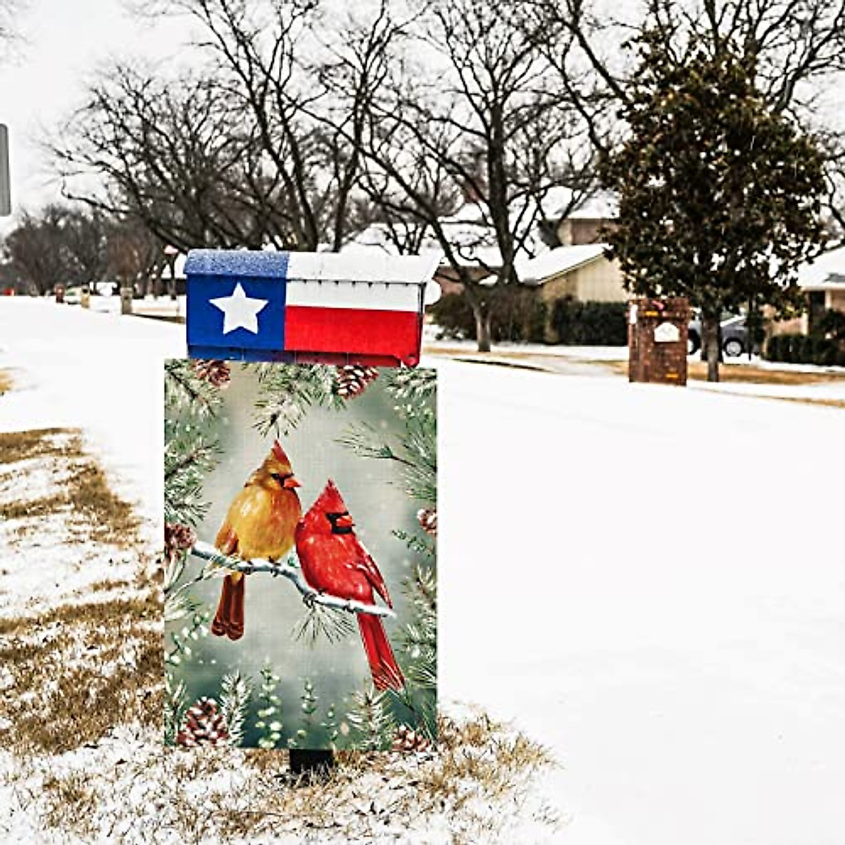 Heyfibro Welcome Winter Garden Flag Cardinal Red Bird Holly Berry Branches Snow Welcome Winter Flags 12x18 Inch Double Sided Burlap Banner for Winter Holiday Christmas Yard Outdoor Decoration(ONLY FLAG)