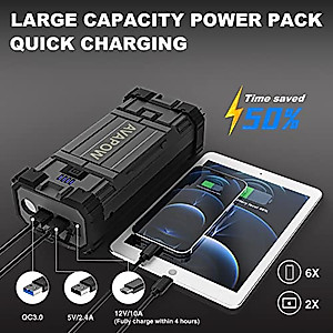 AVAPOW Jump Starter 2000A Peak Portable Battery Jump Starter for Car with Dual USB Quick Charge 3.0(Up to 8.0L Gas or 6.5L Diesel),12V Jump Box,Compact Lithium Car Power Pack