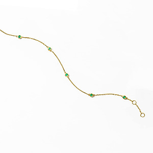 Ross-Simons RS Pure 0.20 ct. t.w. Emerald Station Bracelet in 14kt Yellow Gold. 6.5 inches