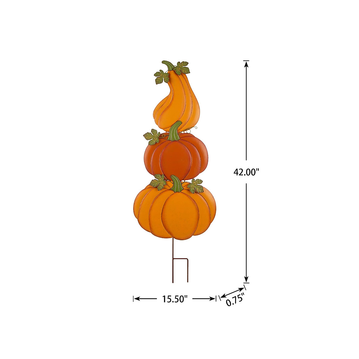 Glitzhome 42" H Fall Decorative Yard Signs with Stakes, Metal Pumpkins Garden Yard Stake for Home Lawn Yard Pathway Front Door Fall Harvest Thanksgiving Wall Hanging Decor