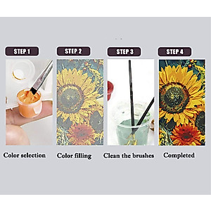 Paint by Numbers for Adults & Kids Easy for Beginner Ages 8-12 Flowers DIY Acrylic Paint Oil Painting on Canvas Drawing Paintwork Paintbrushes Art Crafts Wall Art Decorations 16"x20" Frameless