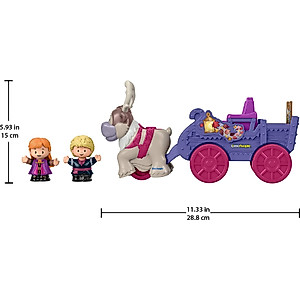 Fisher-Price Little People Toddler Toy Disney Frozen Anna & Kristoff’s Wagon Vehicle & Figure Set for Preschool Pretend Play Kids Ages 18+ Months