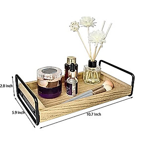 Bathroom Vanity Tray,Dorhors Bathroom Counter Tray Wooden Decorative Tray with Handles for Bathroom,Kitchen,Vanity