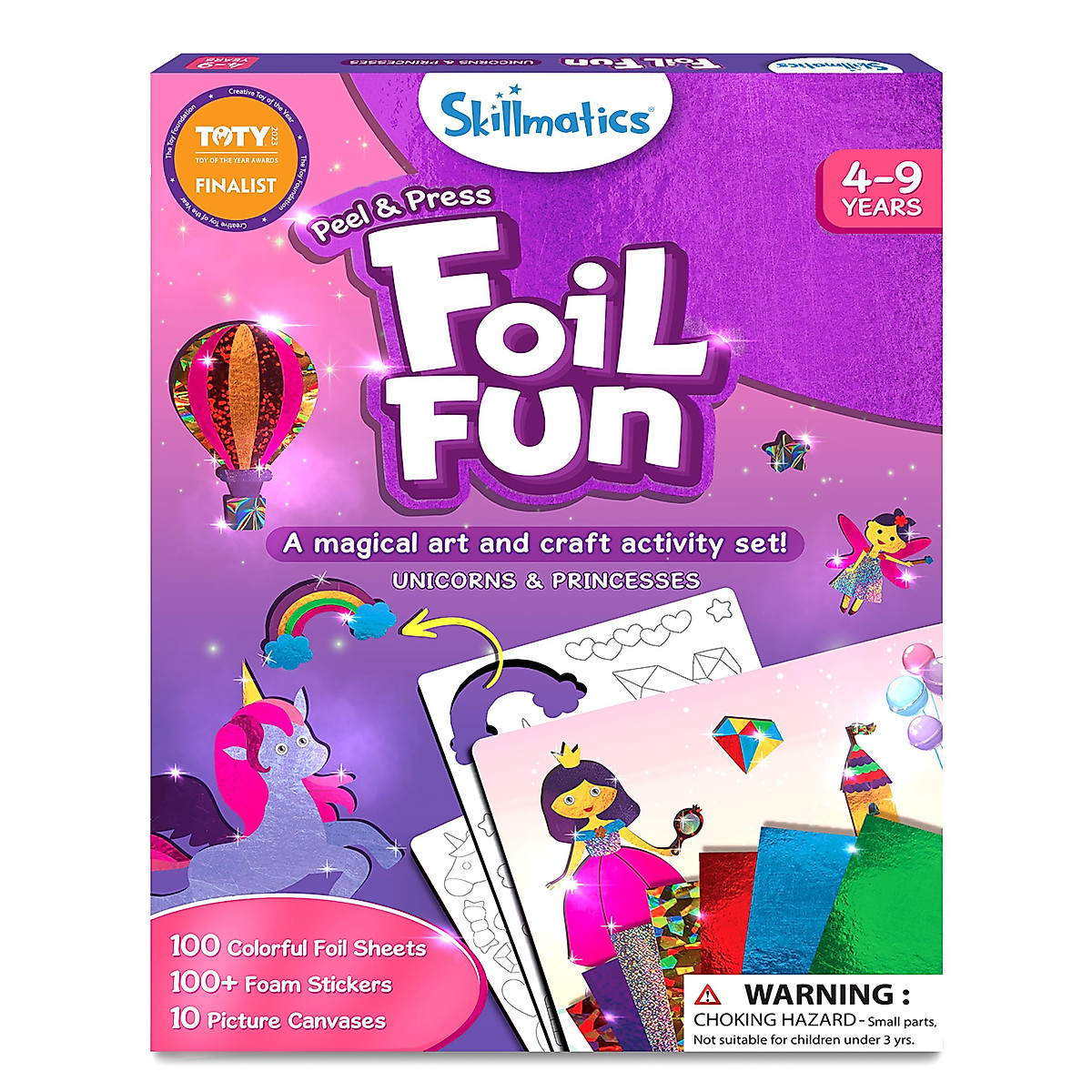 Skillmatics Foil Fun - Unicorns & Princesses, Easter Basket Stuffers, No Mess Art for Kids, Craft Kits & Supplies, DIY Creative Activity, Travel Toys, Gifts for Ages 4, 5, 6, 7, 8, 9
