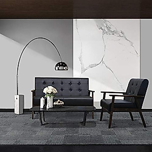 JIASTING Mid-Century Retro Modern Living Room Sofa Set with Loveseat and Seating Sofa Chair, Couch and Lounge Chairs