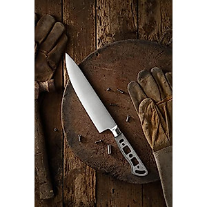 KATSURA Woodworking Project Kit – Chef Knife Blank – 8 Inch – Japanese Premium AUS 10, 3-Layer Forged Steel – Perfect for Woodworkers, Crafters – Classic Style Handle – NO LOGO