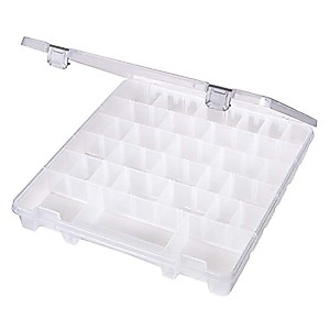 AB Designs 9101ABD Super Satchel Slim with Removable Dividers, Stackable Home Storage Organization Container, Clear with Silver Latches