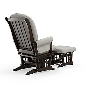 Dutailier Adele 0369 Glider Multiposition-Lock Recline with Ottoman (Espresso/Light Grey