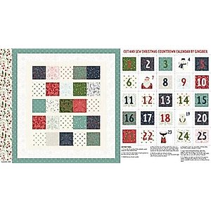 FlashPhoenix Quality Sewing Fabric - Merrymaking Advent Calendar Panel by Gingiber 24 x 44 Inch
