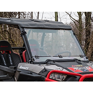SuperATV.com Scratch Resistant Flip/Fold Down 2-in-1 Windshield for Polaris RZR 900 / S 900 / 4 900 | 1/4" Thick Polycarbonate 250X Stronger than Glass | Hard Coated | USA Made