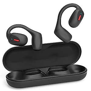 Open Ear Headphones Bluetooth 5.3 Wireless Earbuds with 800mAh Charging Case, Superior Stereo Sound Ear Buds with HD Mic for iPhone & Android, IPX6 Waterproof Open Wearable Stereo Earphones Sports