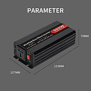 Correction Wave Inverter 500W Car Inverter 12V to 220V USB Portable Multi-Function Power Converter (Size : 220V)