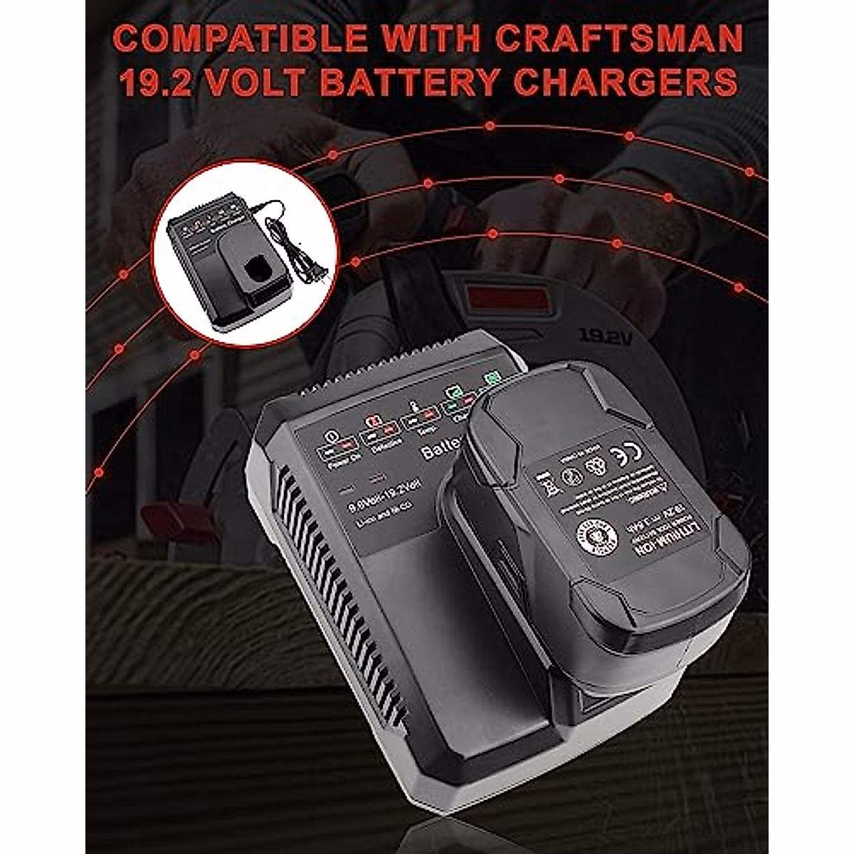 Upgraded 19.2 Volt 3.6Ah Ni-MH Replacement Battery Compatible with Craftsman C3 DieHard 130279005 130279003 130279017 315.113753 315.115410 315.11485 1323903 1323517 Cordless Power Tools 2 Pack